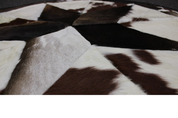 Round Patchwork Star Cowhide Rug - Size 40 Inches – Artisan Cowhides