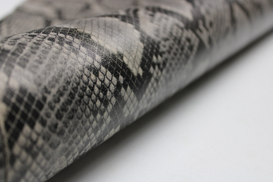 GRAY PYTHON SNAKE SKIN PRINTED LEATHER: Genuine Leather 2.5-3 oz. - Pe ...